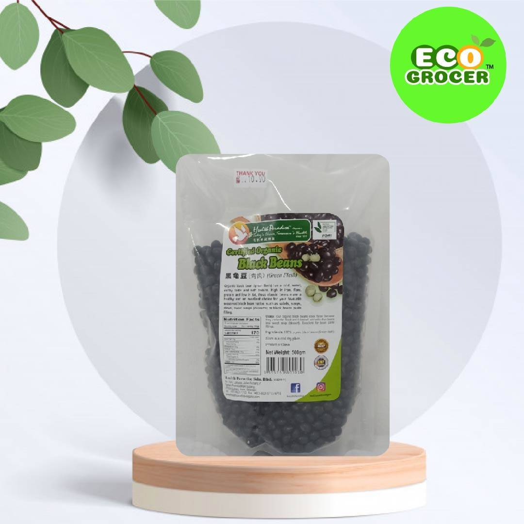 HP-ORGANIC BLACK BEANS (GREEN FLESH) 500GM