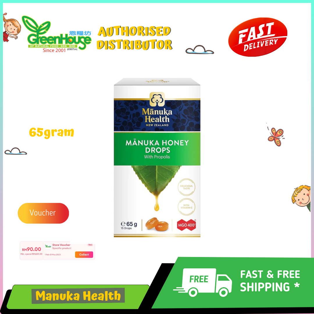 MANUKA DROPS-MGO400+ WITH PROPOLIS 15'S