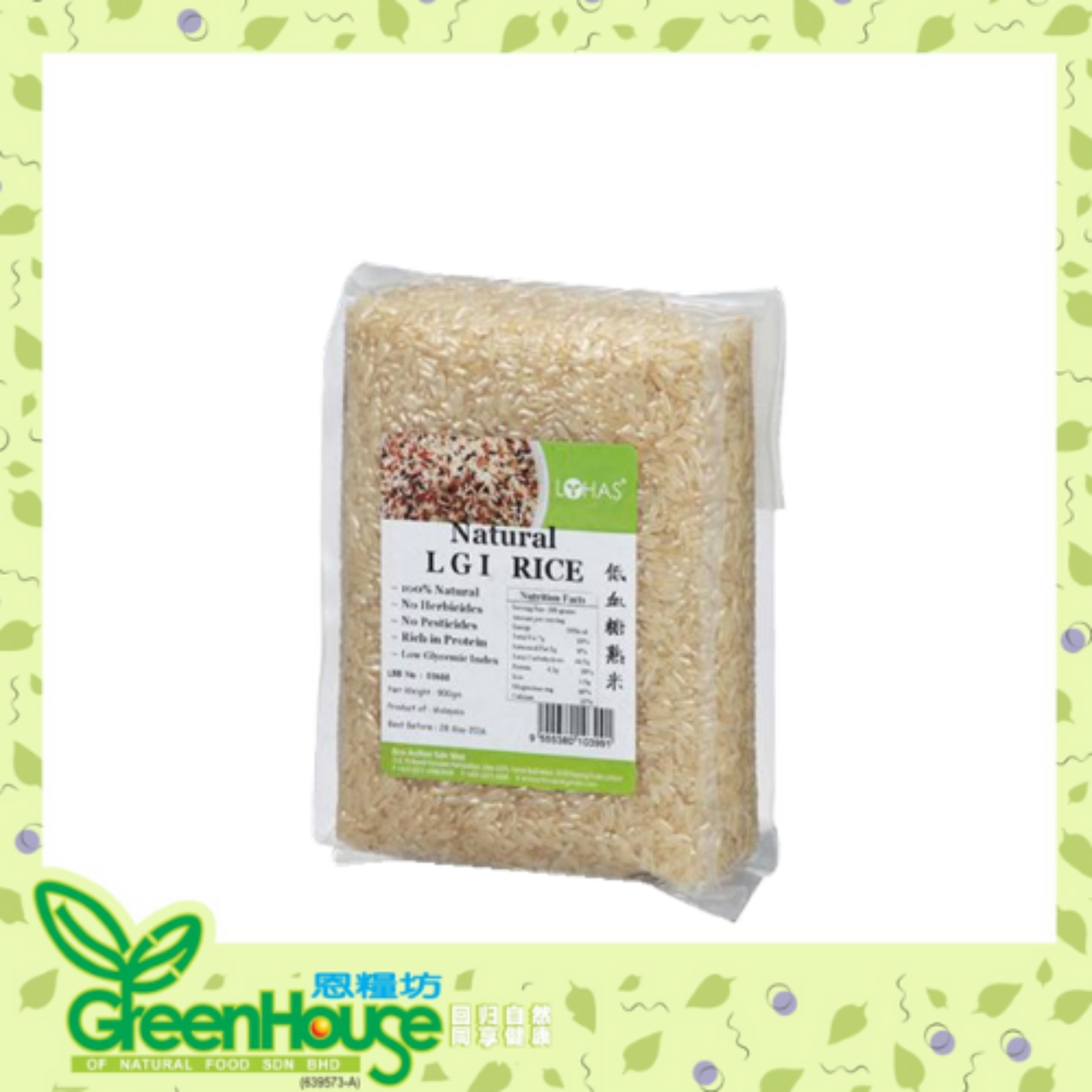 Lohas Natural LGI Rice 900G