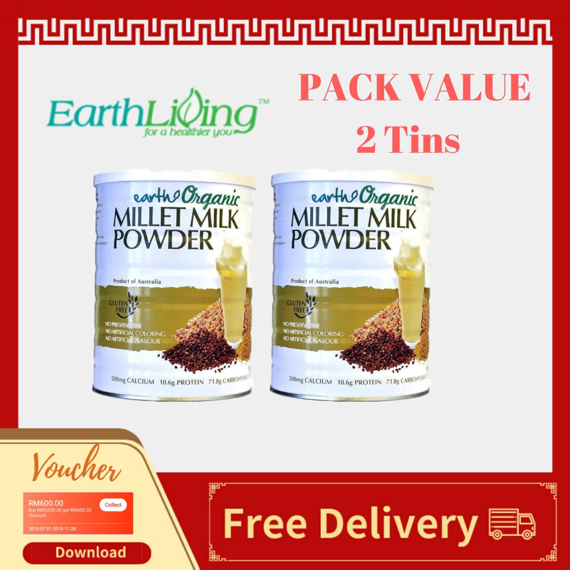 EARTH LIVING ORGANIC MILLET MILK POWDER 2 x 900G