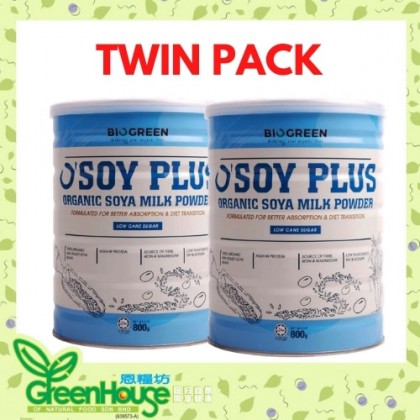 BIOGREEN O'SOY ORGANIC SOYA MILK POWDER (L.S) 800G